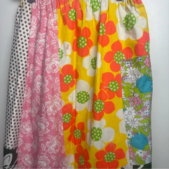 Vintage 60’s/70’s?Multicolored/Multiprint Patchwork Floral Handmade Longer Skirt